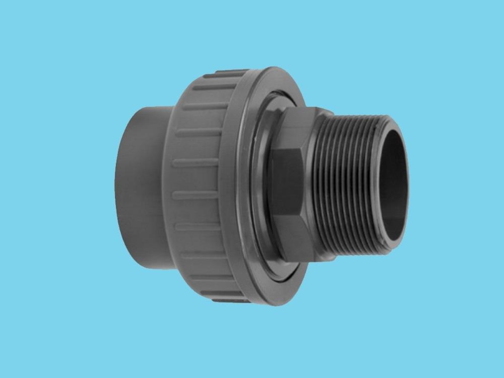 Adaptor union 3/3 Ø32 x 1" male 16bar pvc - Hortispares