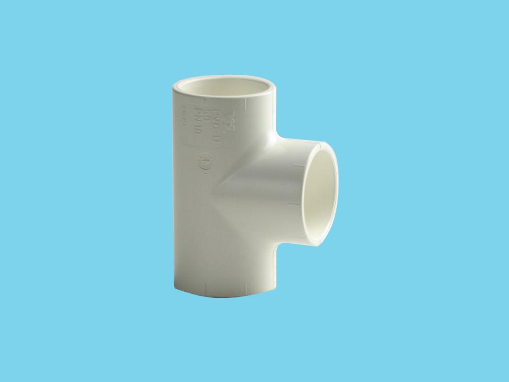 Tee Ø50 x 50 x 50 mm 90º 10bar pvc white - Hortispares
